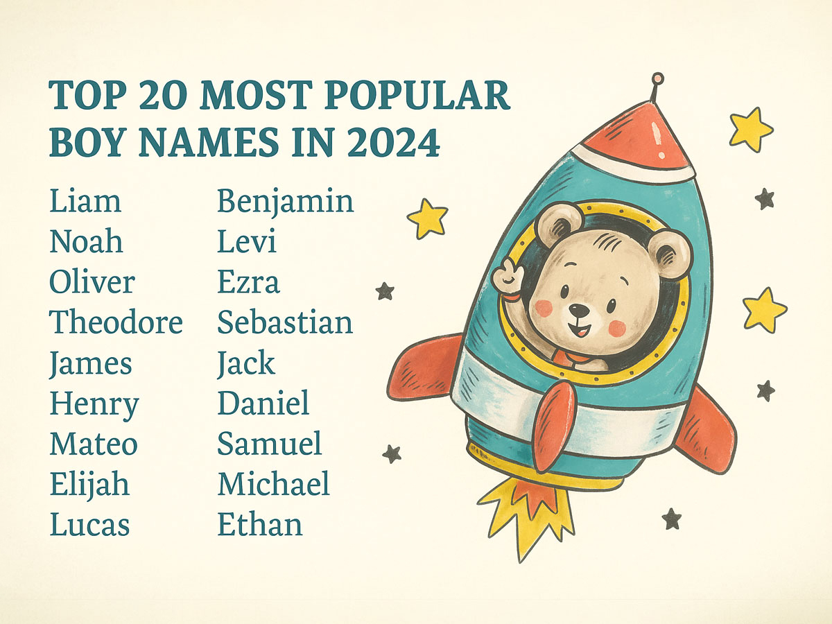 Most Popular Boy Names 2024 - Trendiest Baby Names for Boys
